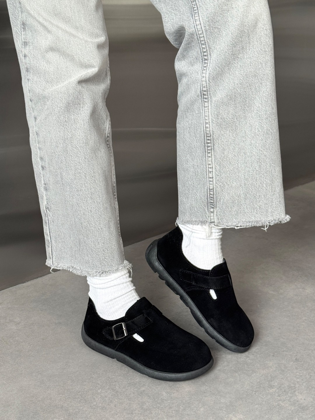 Лофери з застібкою чорні | LadyBoom