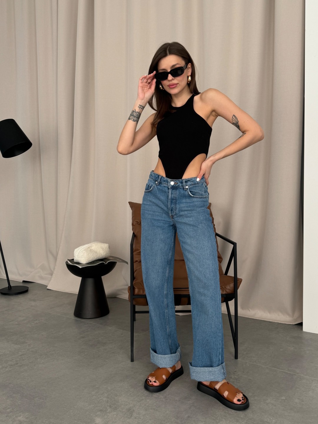 Шльопанці Kylie коричневі | LadyBoom