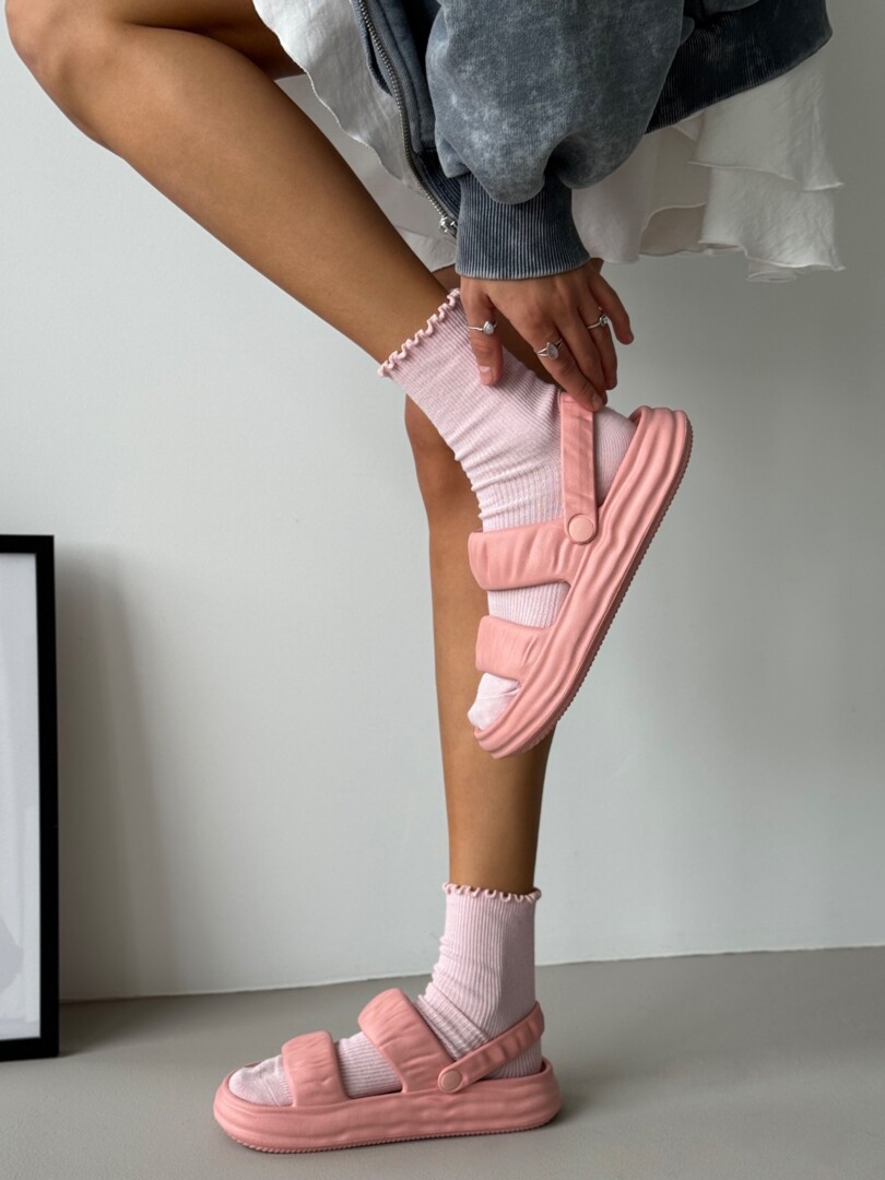 Сабо-босоніжки з пінки персикові | LadyBoom